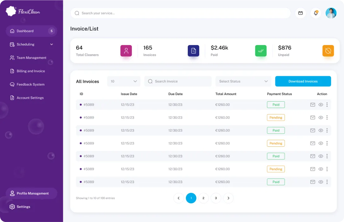 Flexi Clean Case Study | UI/UX & Web App for Cleaning Services